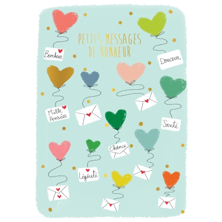 CARTE XL PETITS MESSAGES DE BONHEUR - La cabane de Gribouille